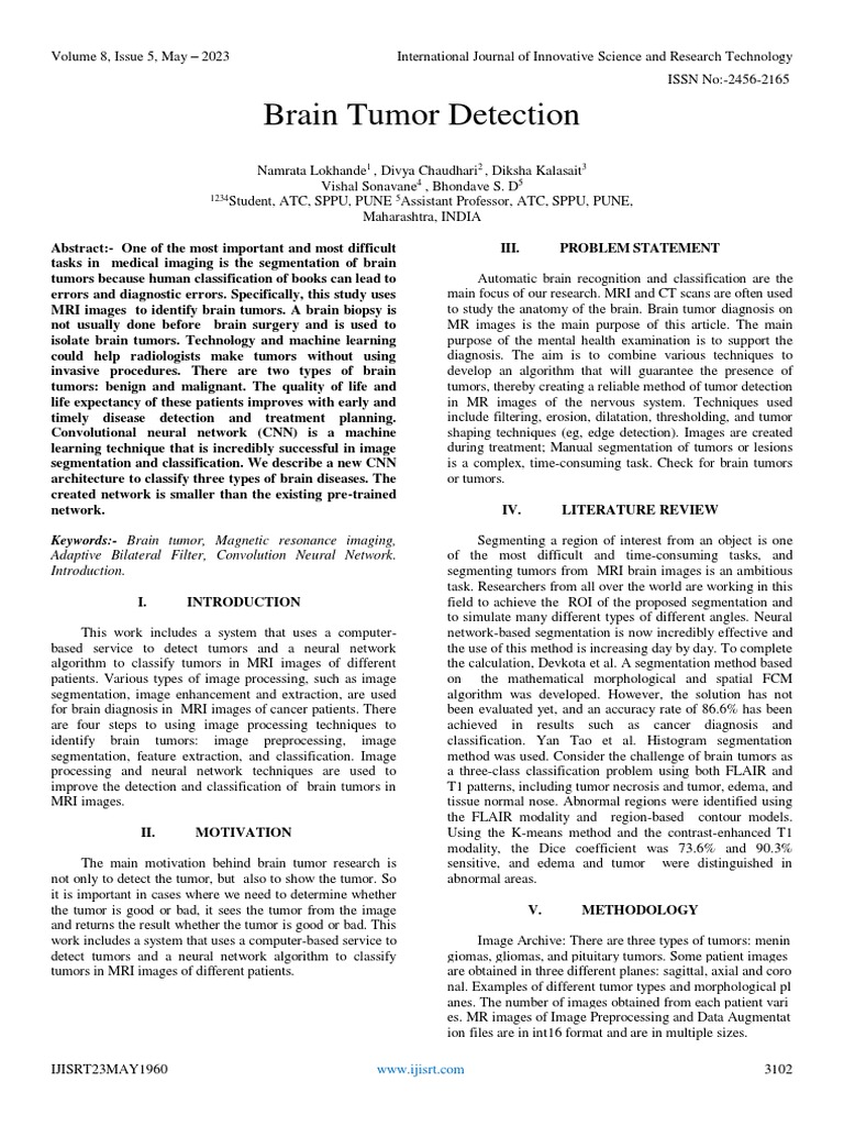 Brain Tumor Detection | PDF | Science & Mathematics | Technology & Engineering