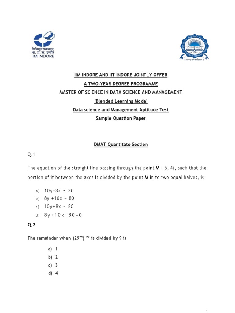 Sample Question Paper | PDF