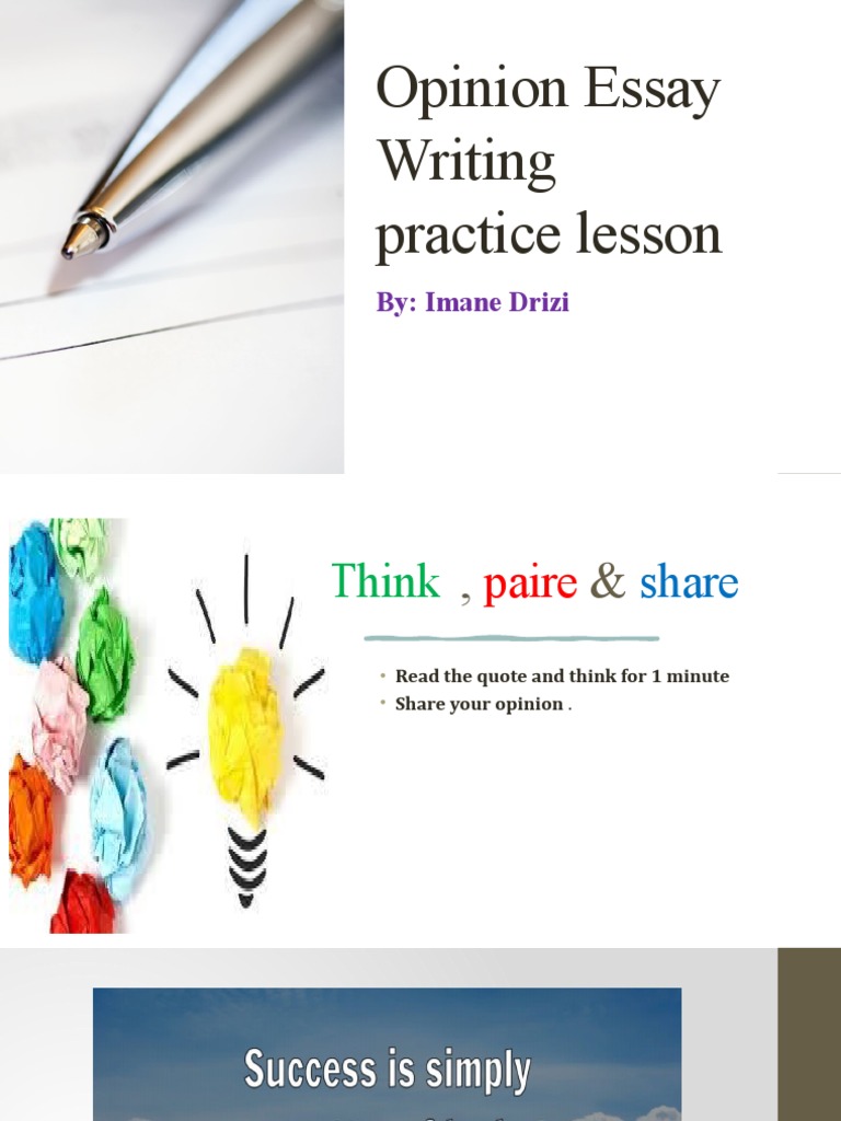 Opinion Essay Writing | PDF