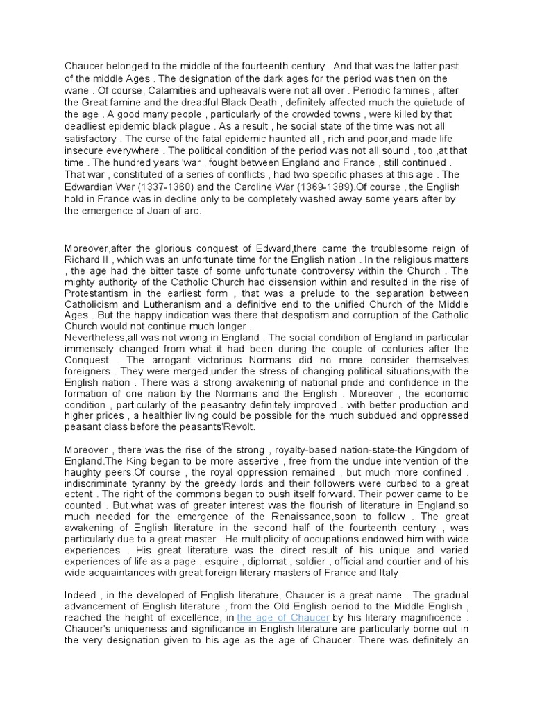 Chaucer | PDF | The Canterbury Tales | Poetry