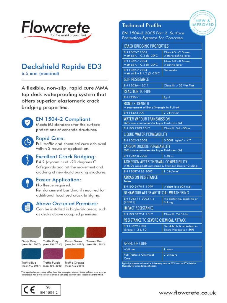 flowcrete-uk-tds-deckshield-rapide-ed3-august-2021 | PDF | Concrete | Physical Sciences