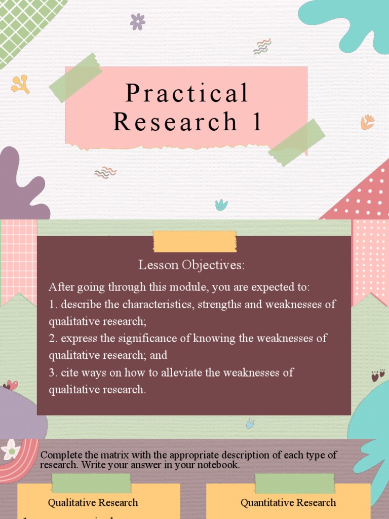 PR1 5 Characteristics Strenghts Weaknesses and Kinds of Qualitative Research | PDF | Qualitative ...