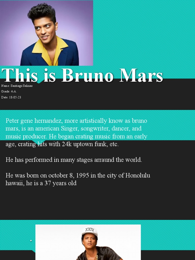 Bruno Mars: Biography and Hits | PDF | History | Classics
