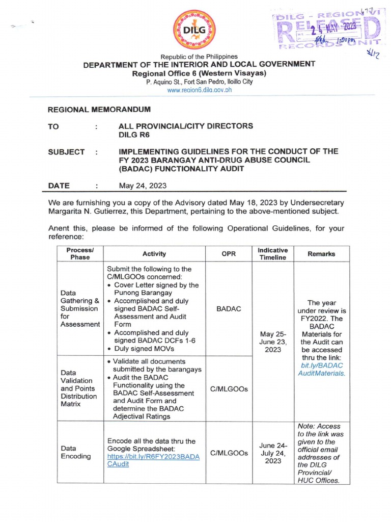 RM Implementing Guidelines For The Conduct of The FY 2023 Barangay Anti ... RM Implementing Guidelines For The Conduct of The FY 2023 Barangay Anti ...