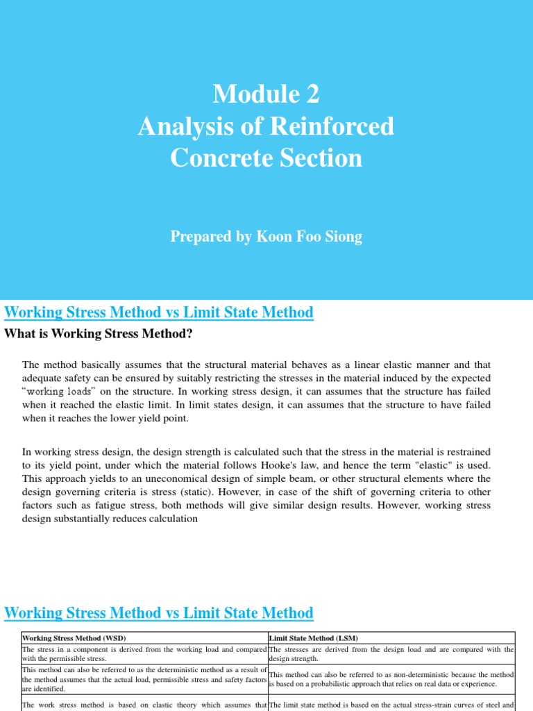 Module 2 - Analysis of Reinforced Concrete Section | PDF | Beam (Structure) | Deformation ...