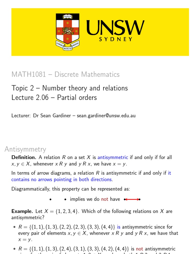Handout 206 Partial Orders 1 Pdf Abstract Algebra Mathematics 