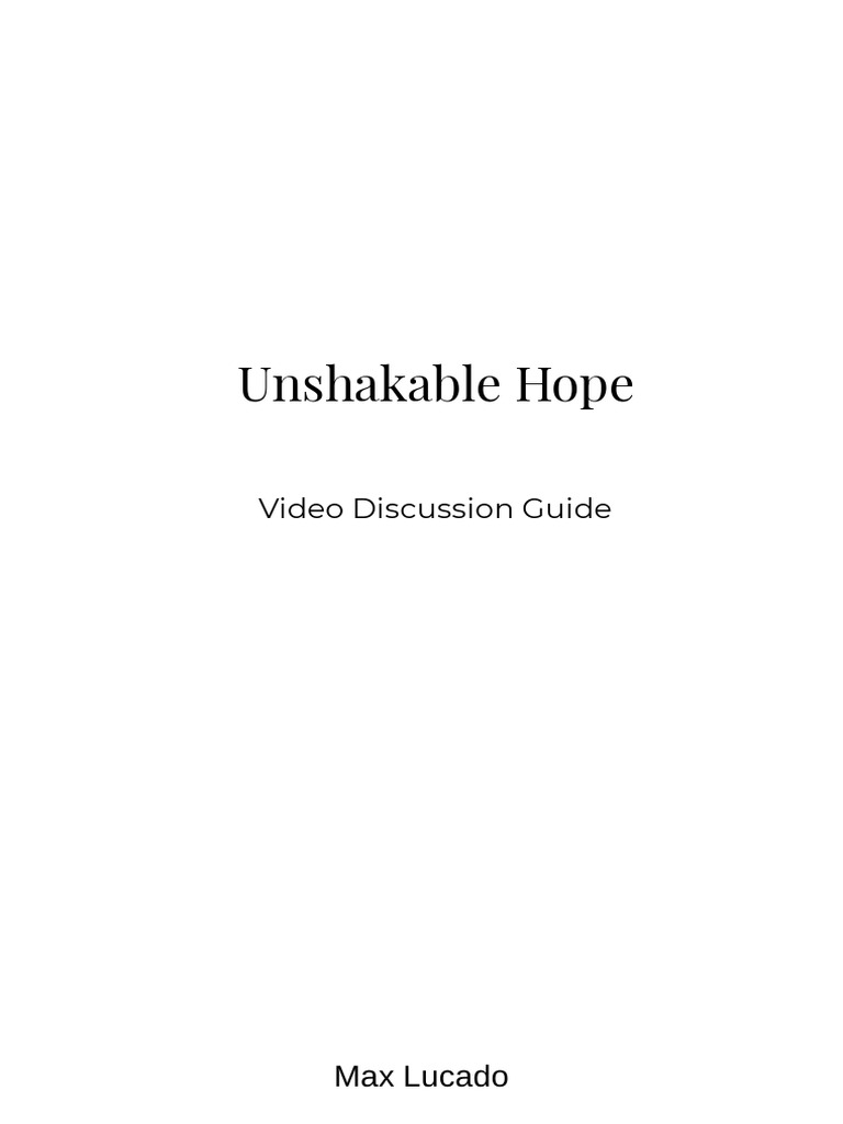 Unshakable-Hope Study Guide | PDF