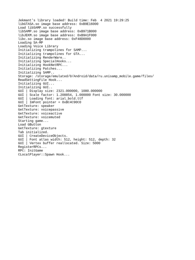 SA-MP Mobile Game Initialization | PDF | Games & Activities | Computers