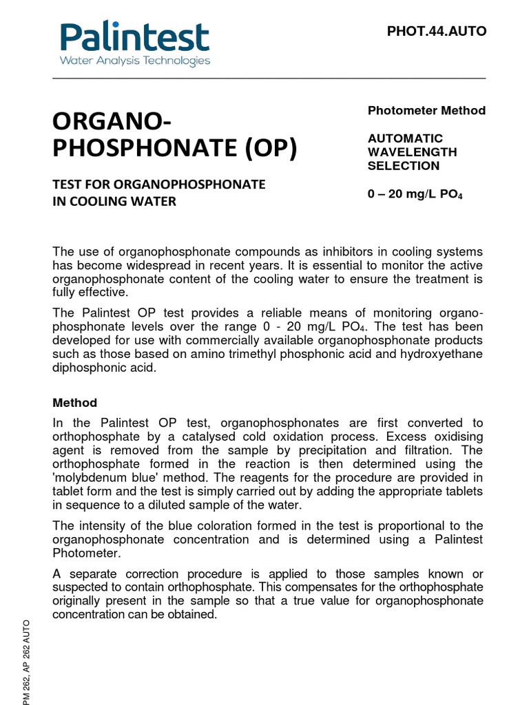 Phot.44.AUTO Organophosphonate OP v2 | PDF | Filtration | Magnesium