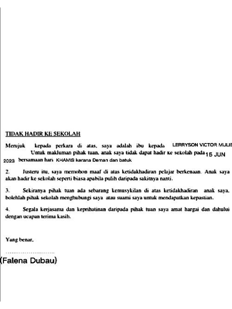 Surat Cuti Sakit | PDF