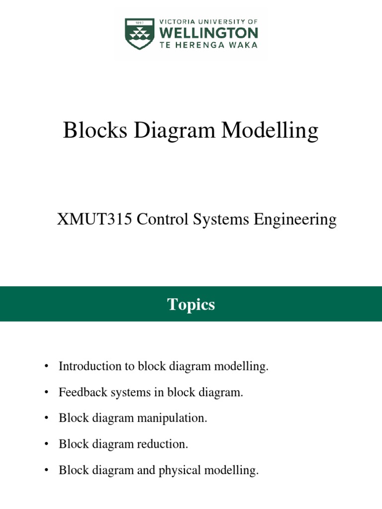 Xmut315 Lecture 4 Block Diagram Modelling Pdf