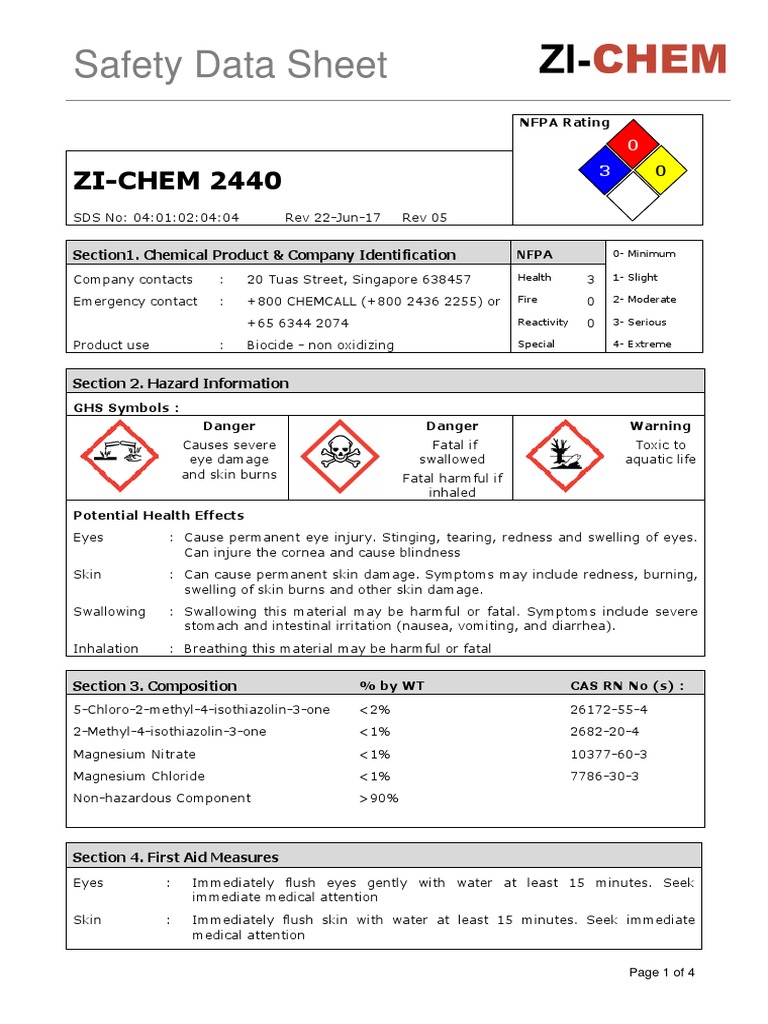 ZI-CHEM 2440 SDS | PDF