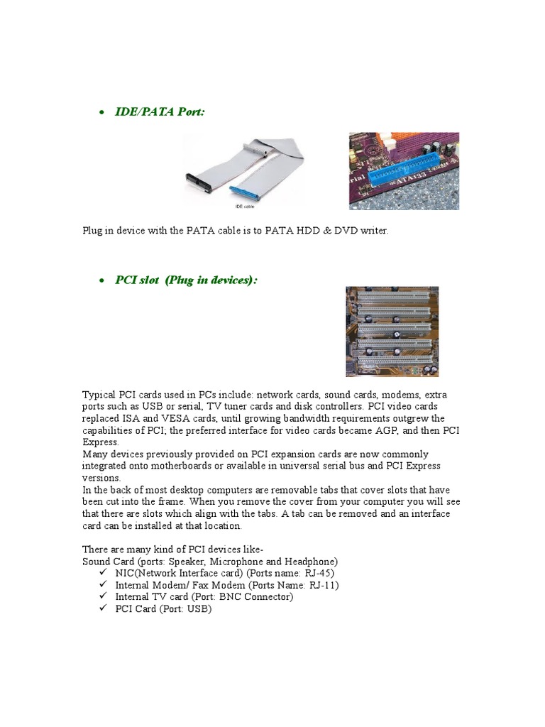 10.PATA Port & PCI Slot | PDF