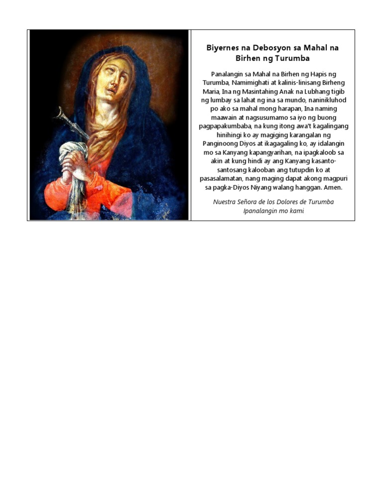 Biyernes Na Debosyon Sa Mahal Na Birhen NG Turumba | PDF
