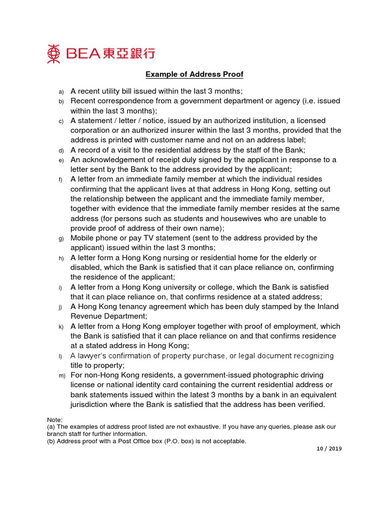 Example of Add Proof (Eng) | PDF | Banks | Identity Document