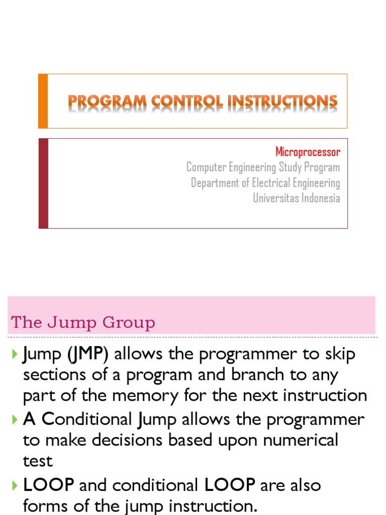 07 - Program Control Instruction | PDF