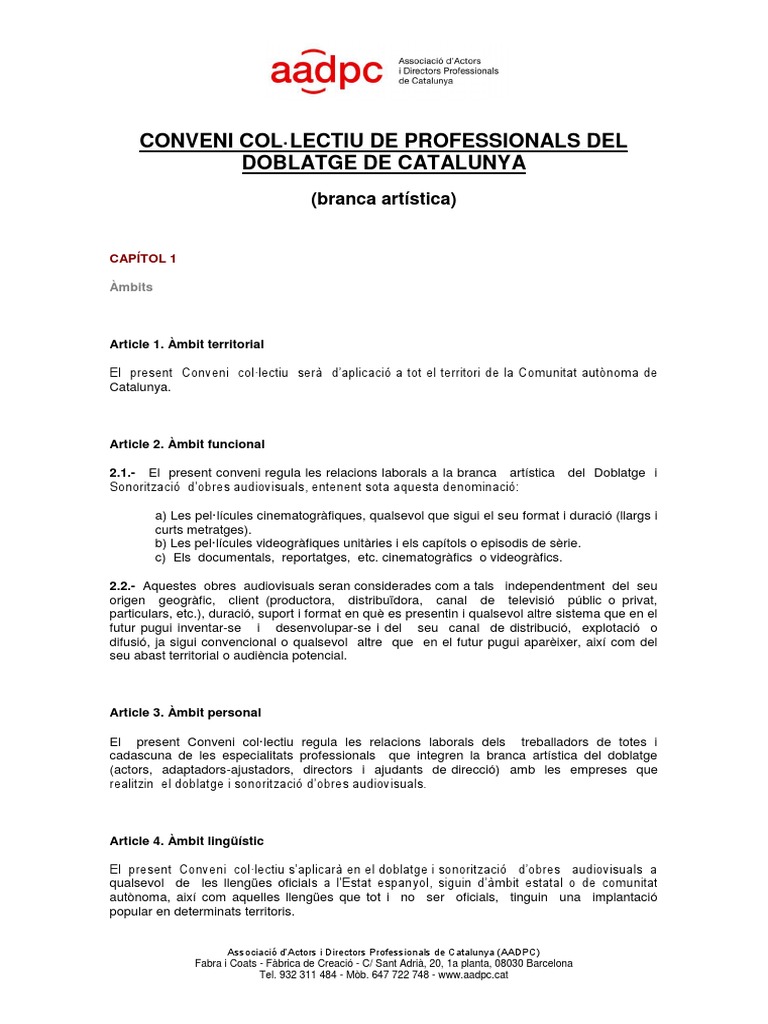 Conveni Col Lectiu Audiovisuals | PDF Conveni Col Lectiu Audiovisuals | PDF
