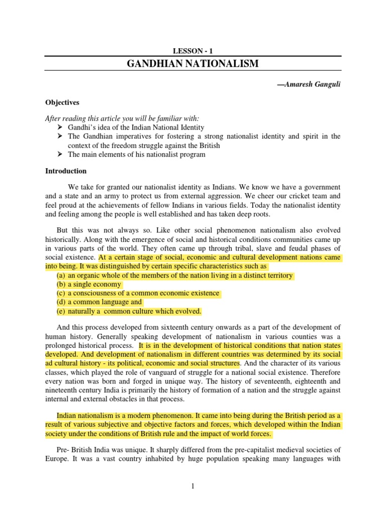 Gandhi On Nationalism | PDF | Mahatma Gandhi | Nationalism
