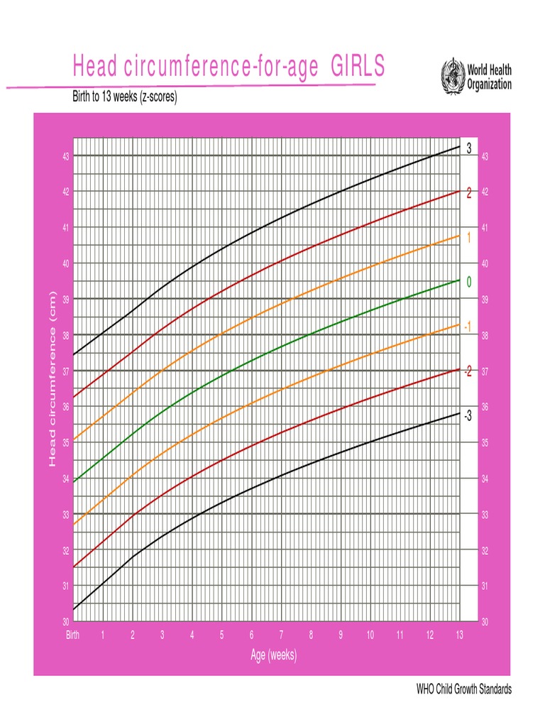 WHO Growth Chart: Girls' Head Circumference | PDF
