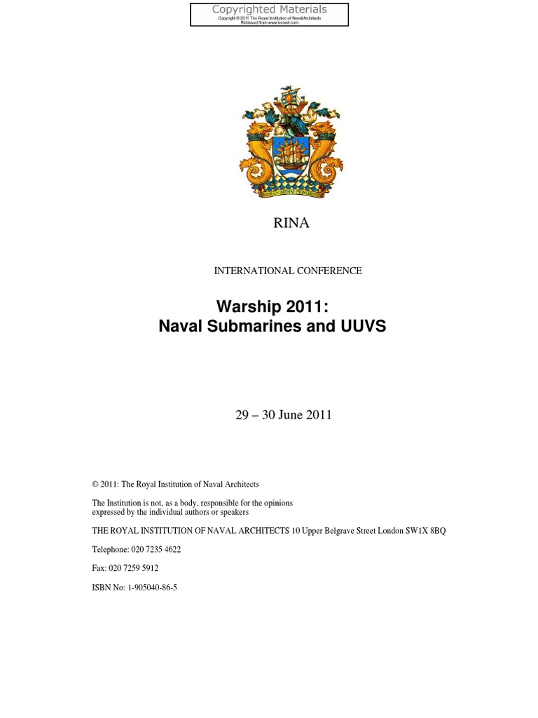 Warship 2011 - Naval Submarines and UUVs | PDF