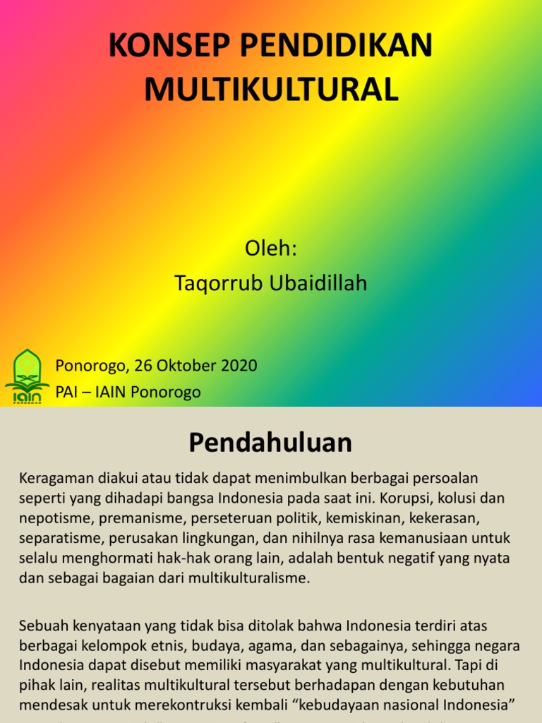 Konsep Pendidikan Multikultural | PDF