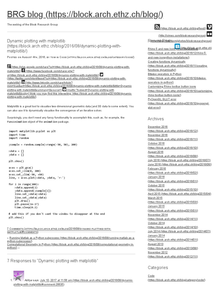 Dynamic Plotting With Matplotlib BRG Blog | Download Free PDF ... Dynamic Plotting With Matplotlib BRG Blog | Download Free PDF ...