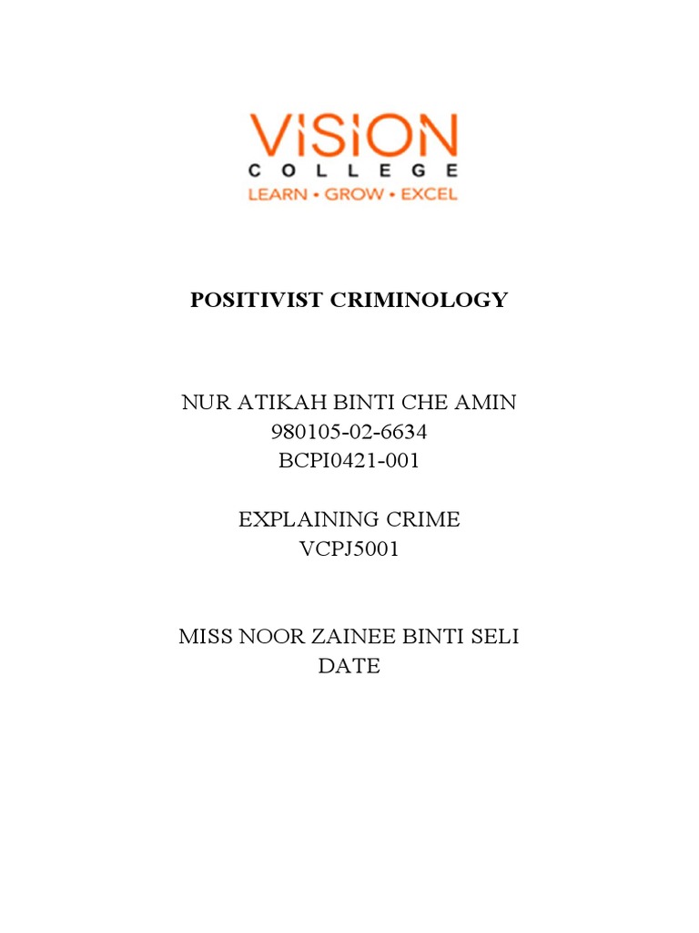 POSITIVIST (AutoRecovered) | PDF | Criminology | Positivism