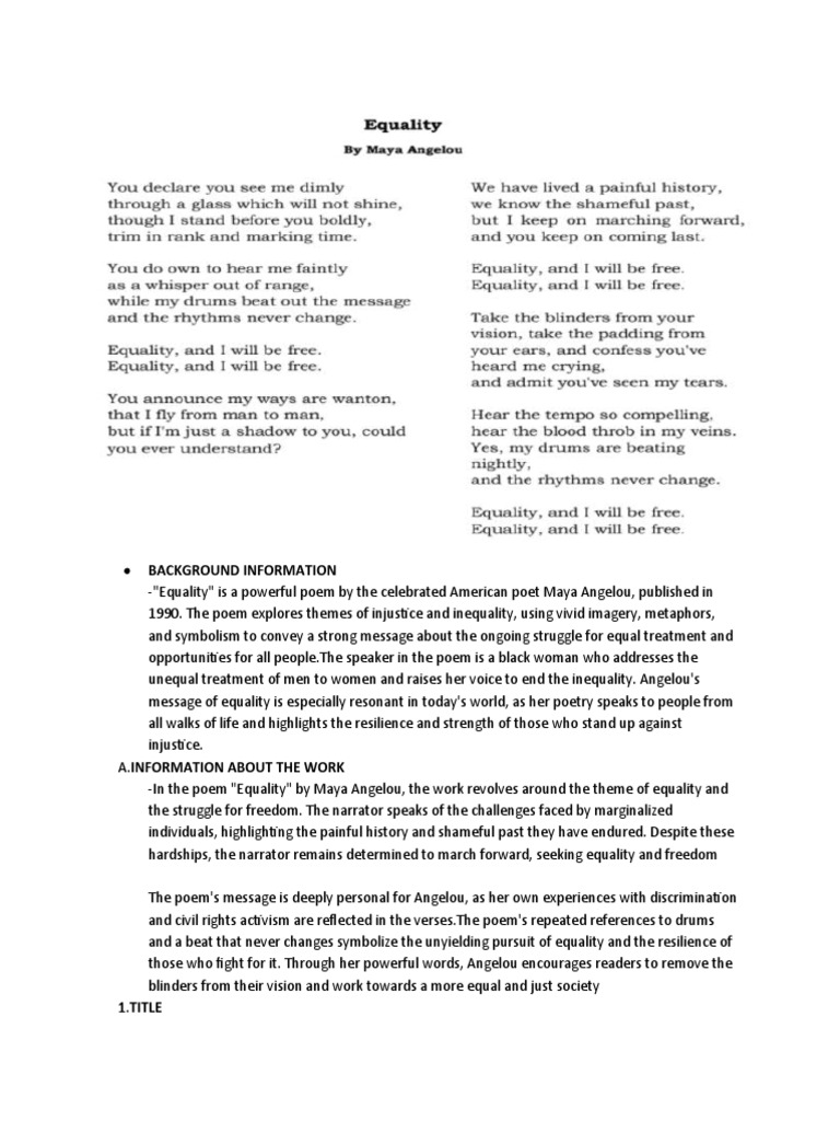 BACKGROUND INFO-WPS Office | PDF | Poetry | Maya Angelou