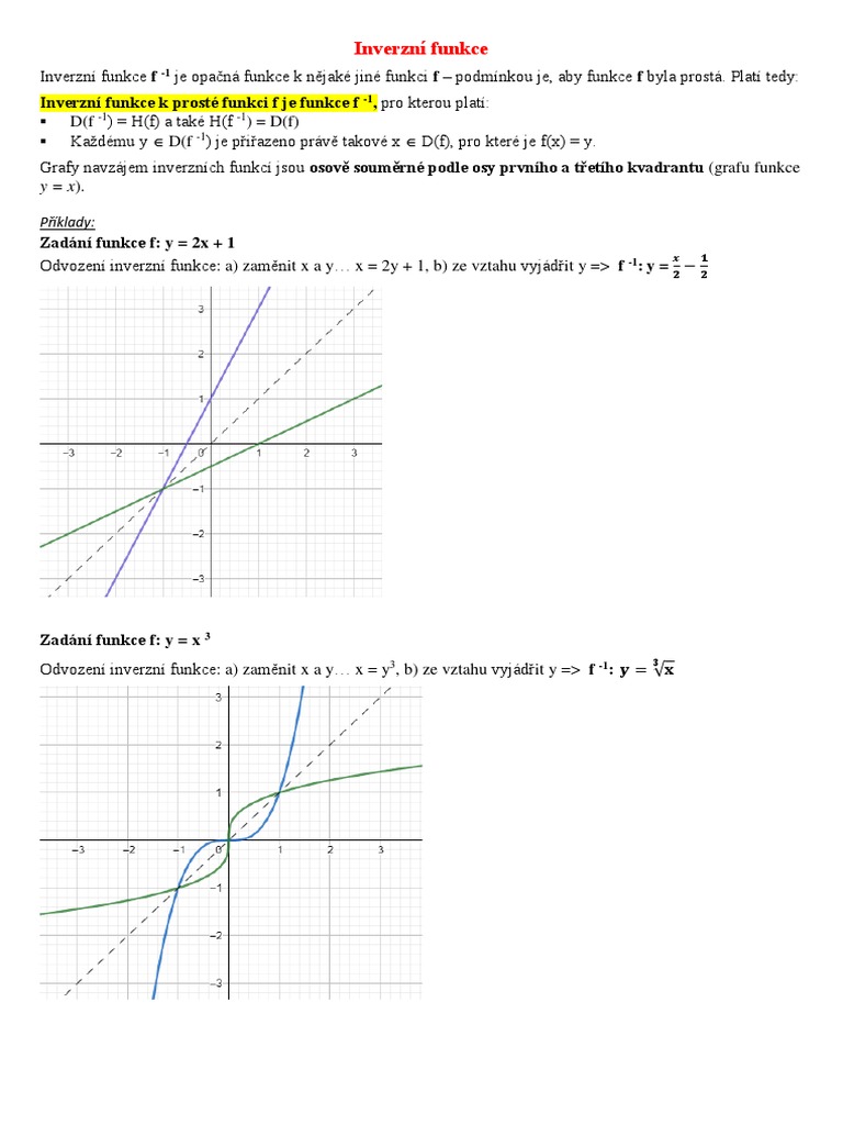 Inverzní Funkce | PDF