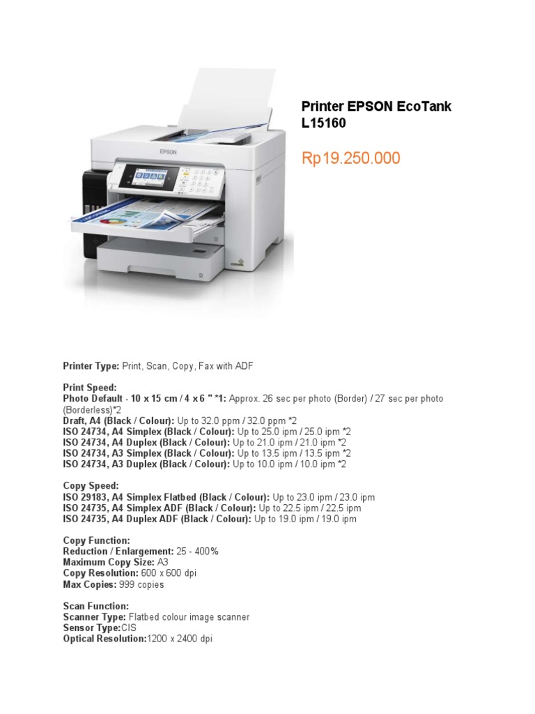 Spek Printer Ho Desktop | PDF