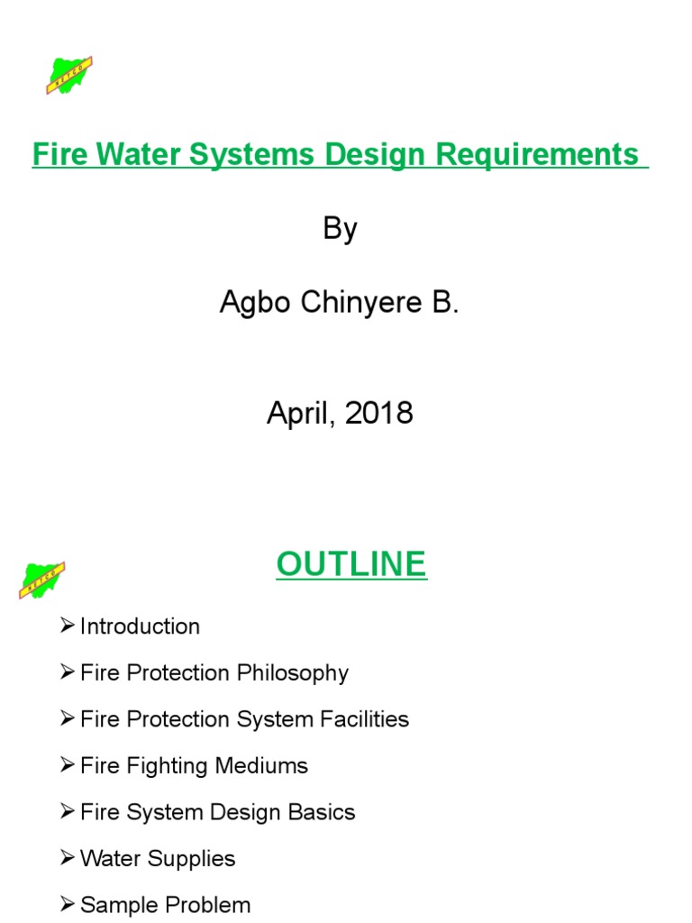 Fire Water Requirement Presentation | PDF | Firefighting | Fires