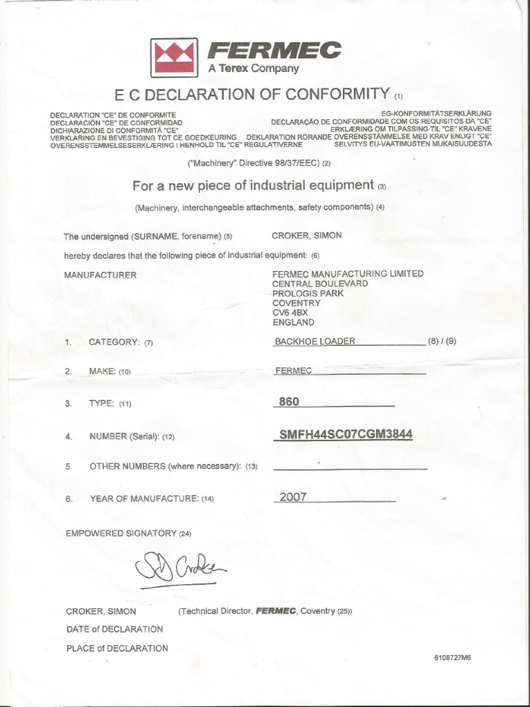 Declaración Conformidad CE | PDF