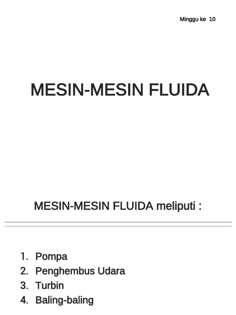 Mesin Fluida: Pompa, Turbin, dan Blower | PDF | Metode & Bahan Ajar ...