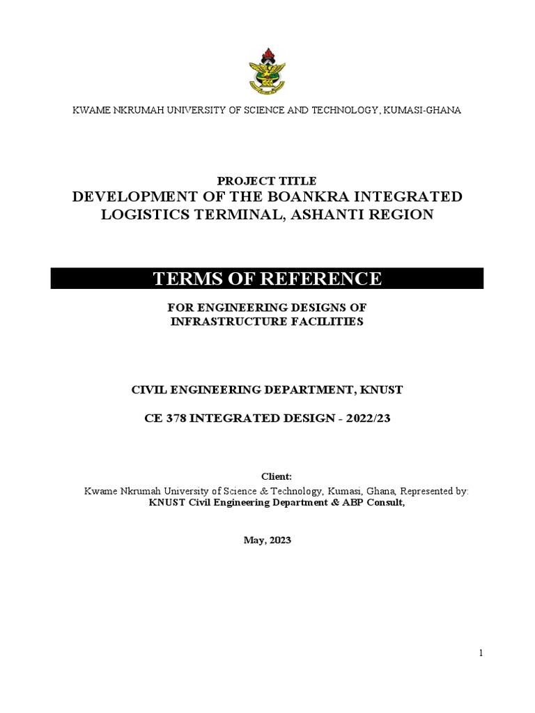 Terms of Reference For 2023 CED 3rd Year | Download Free PDF | Sewage Treatment | Environmental ...