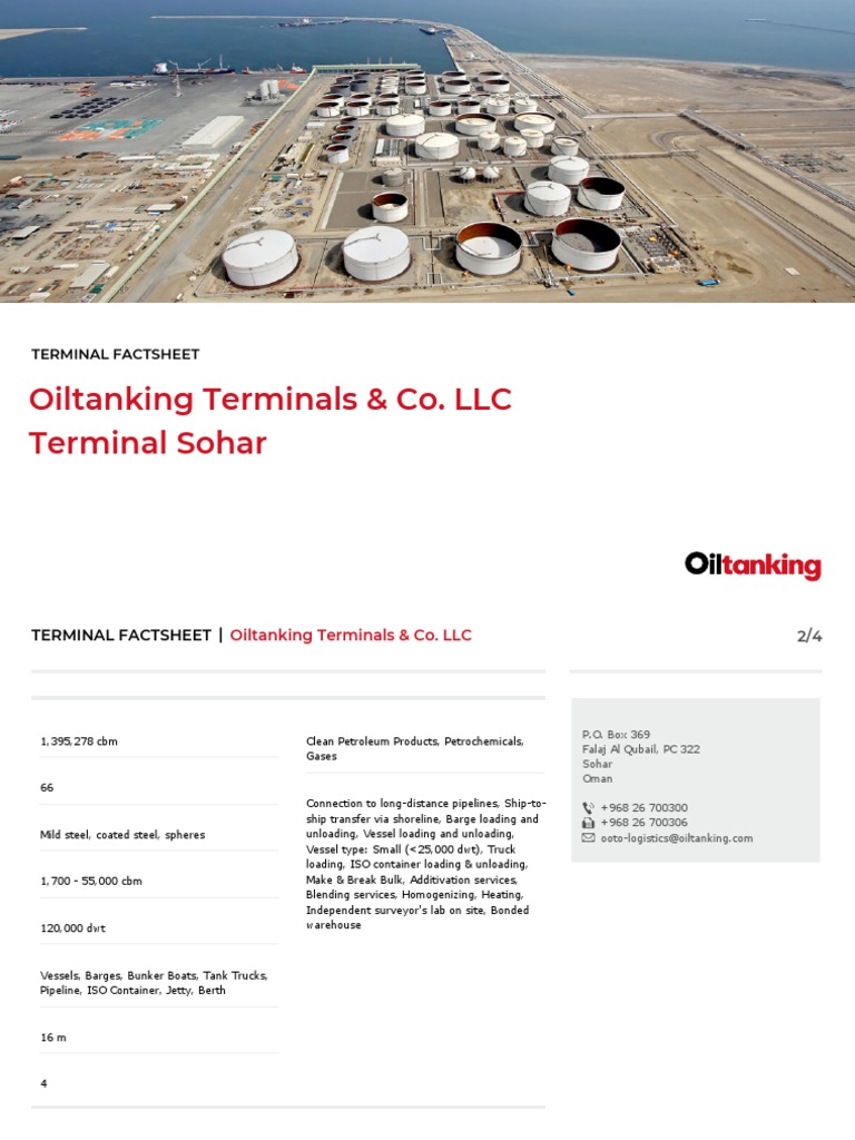 Oiltanking Terminal Sohar Overview | PDF