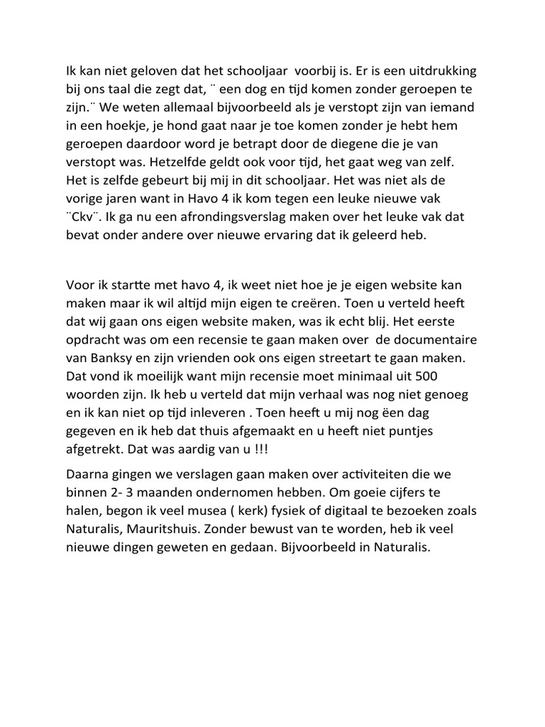 Afrondings Verslag CKV | PDF