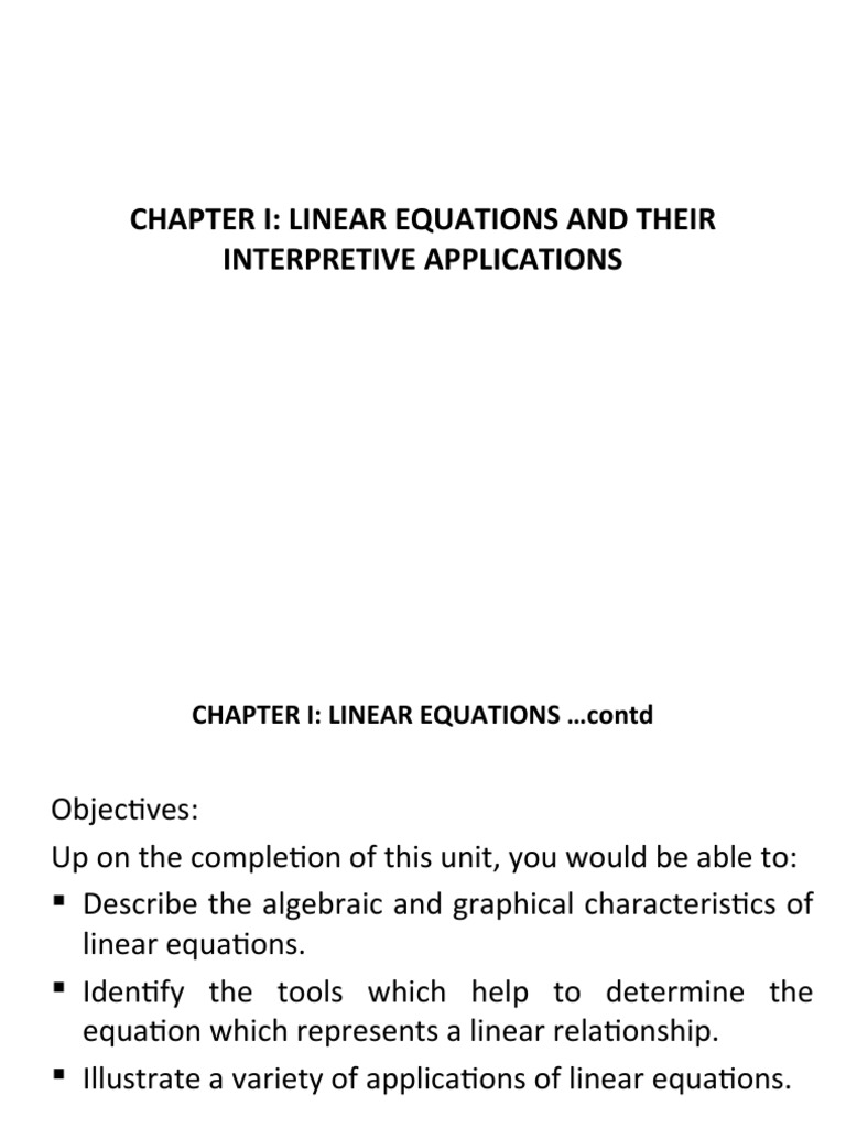 Linear Equations in Business Mathematics | PDF