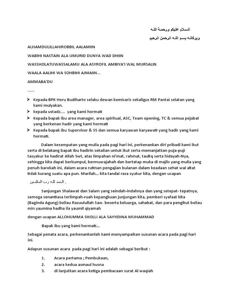 MC Pengajian Bulanan | PDF | Kajian Bahasa Asing | Agama & Spiritualitas