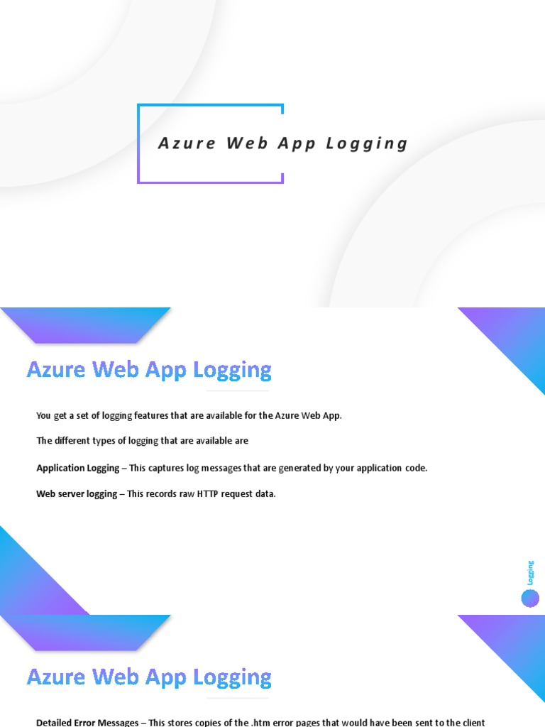 Azure Web App Logging Pdf World Wide Web Internet And Web 