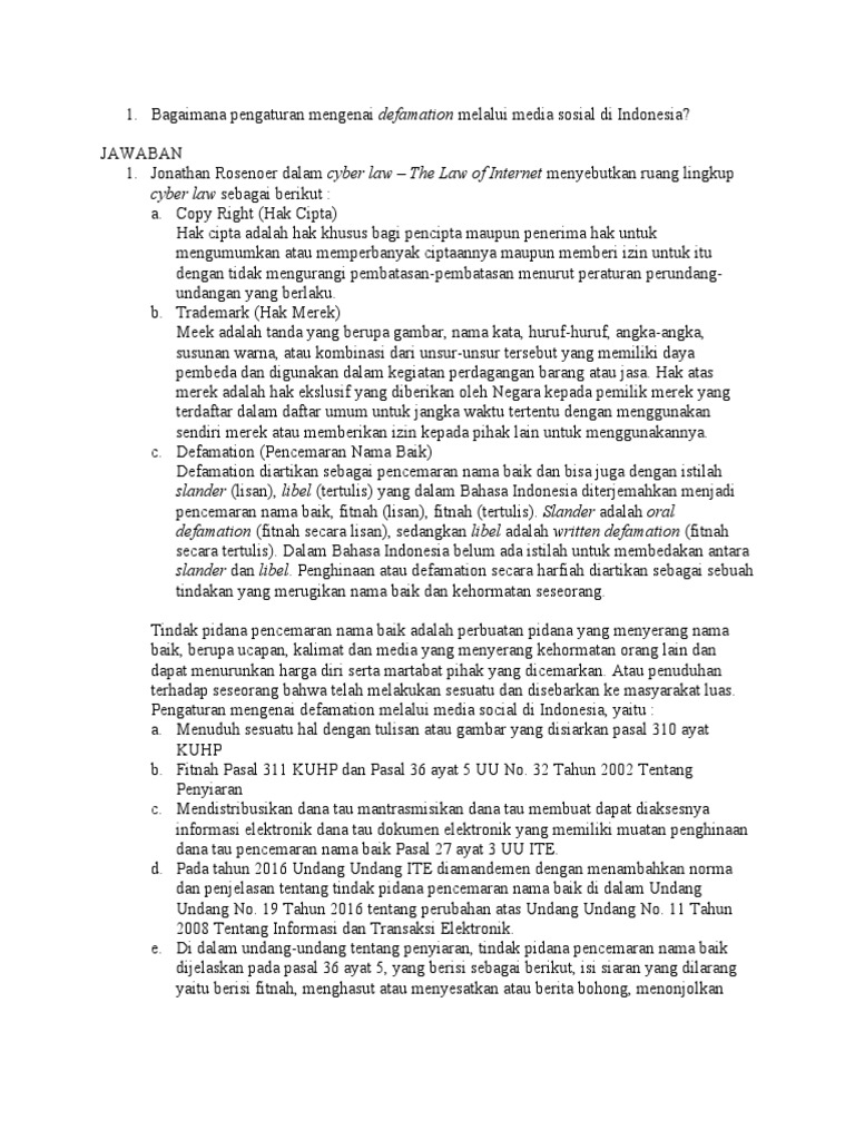 Diskusi 3 Hukum Telematika | PDF