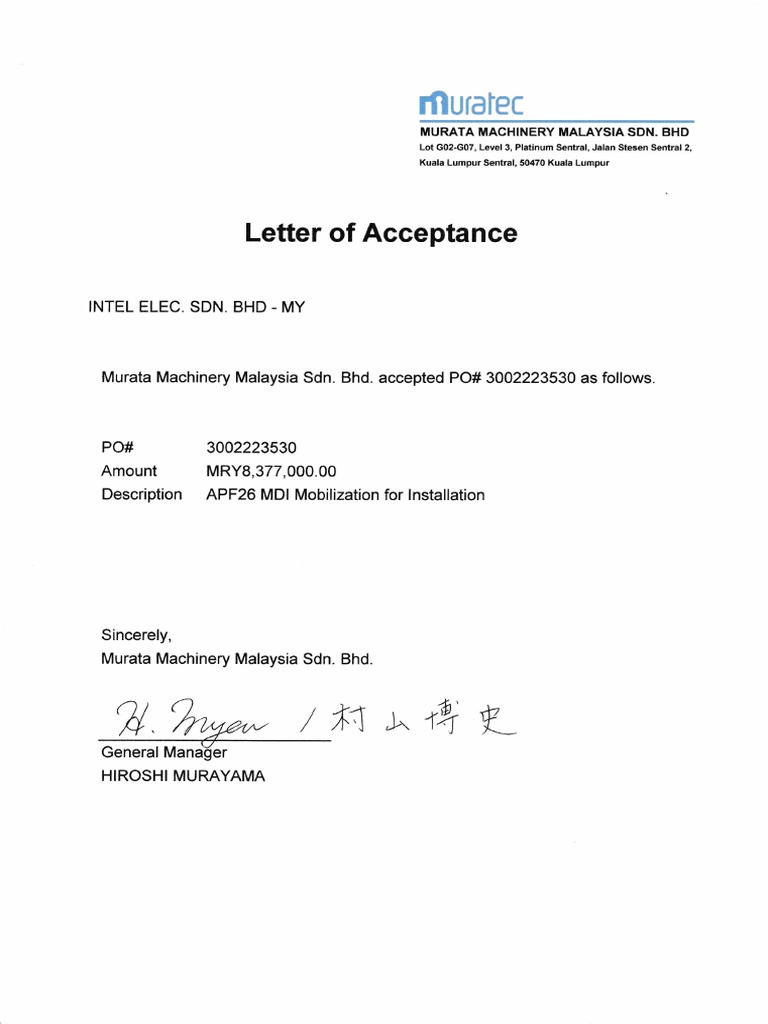 Letter of Acceptance | PDF