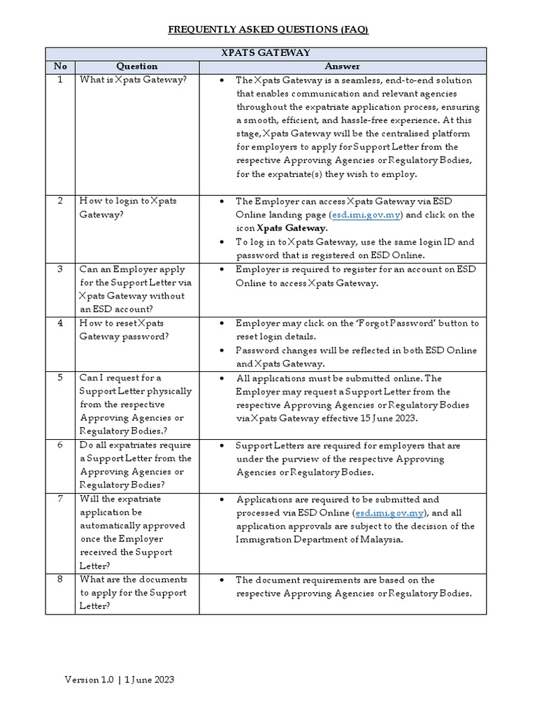 Frequently Asked Questions (FAQ) Xpats Gateway | PDF | Password | Computing