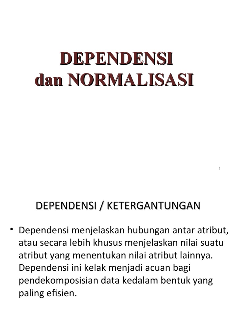 Dependensi dan Normalisasi Data | PDF