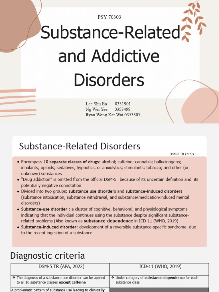 Substance Use Disorders Overview | PDF | Substance Use Disorder | Caffeine