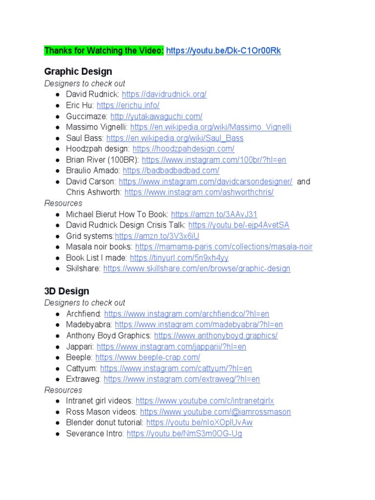 15 Career Niches To Pursue in Graphic Design RESOURCE LIST | PDF ...