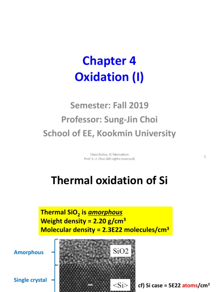 Chapter 3 Oxidation I | PDF | Silicon Dioxide | Silicon