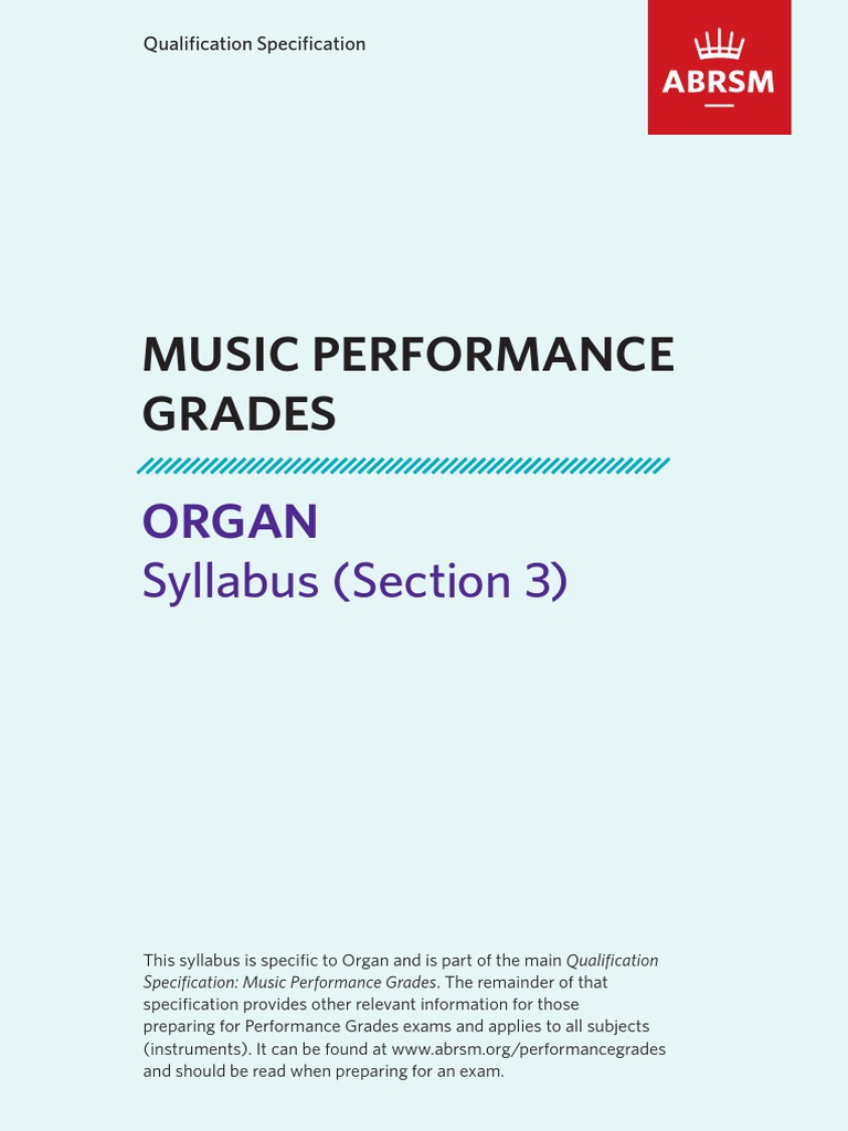 09 Organ Performance Grades Syllabus 050820 1 | PDF | Musical Compositions