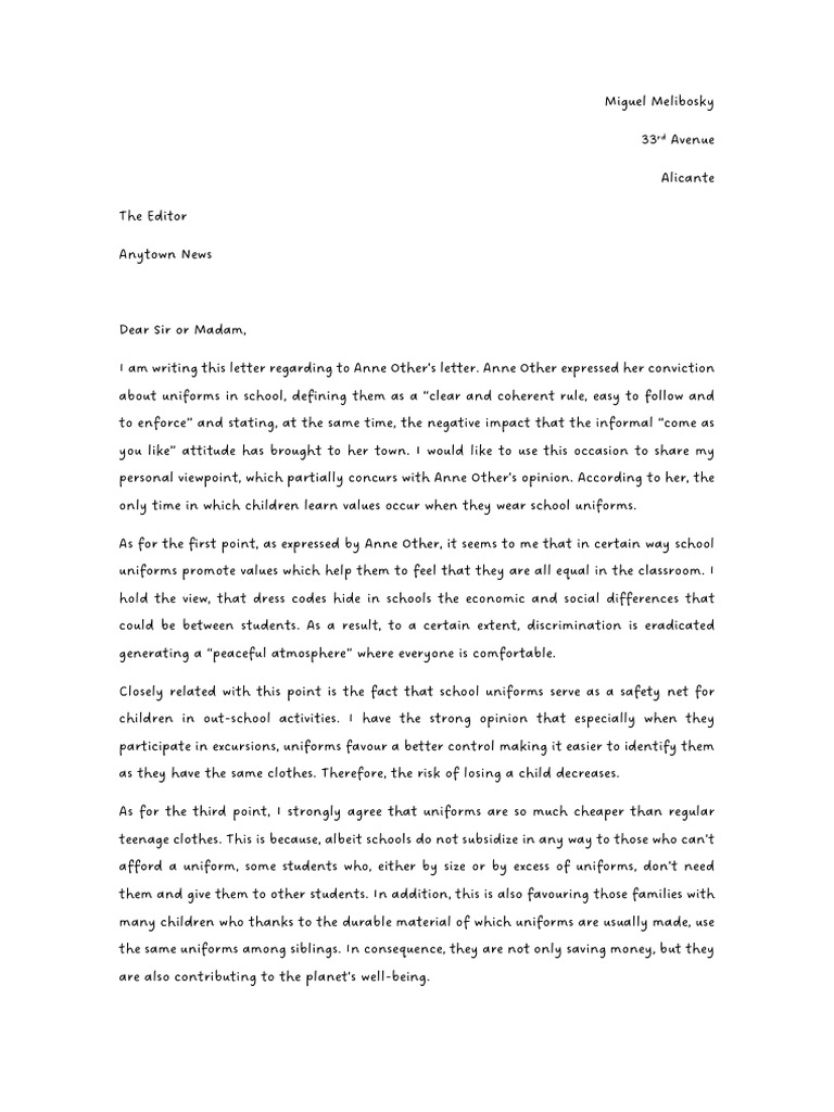 Formal Letter To The Editor | PDF | Psychology | Social Psychology