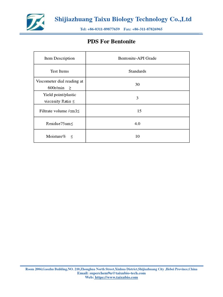 PDS-API Bentonite | PDF PDS-API Bentonite | PDF