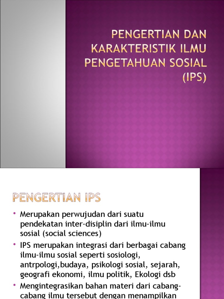 Pengertian dan Karakteristik IPS | PDF